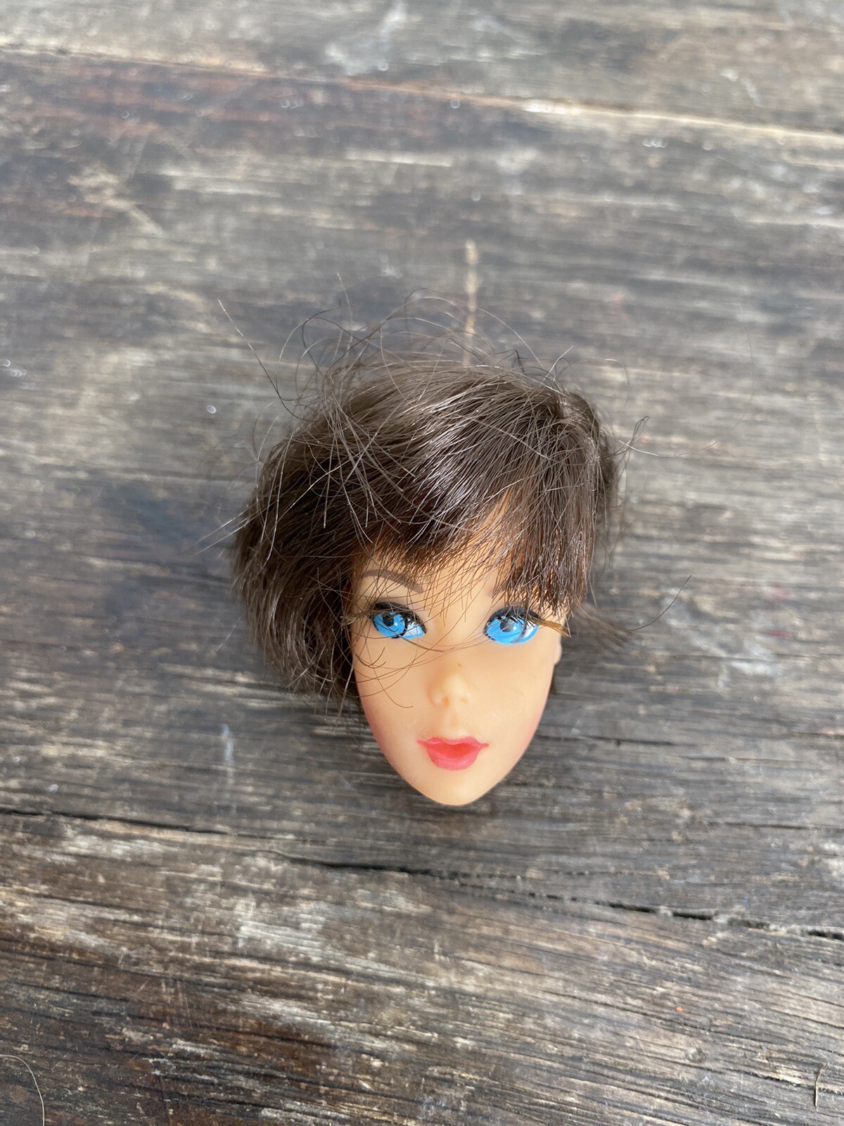 Vintage Brunette Mod Hair Rooted Eyelashes Barbie Head Japan Doll Head ...