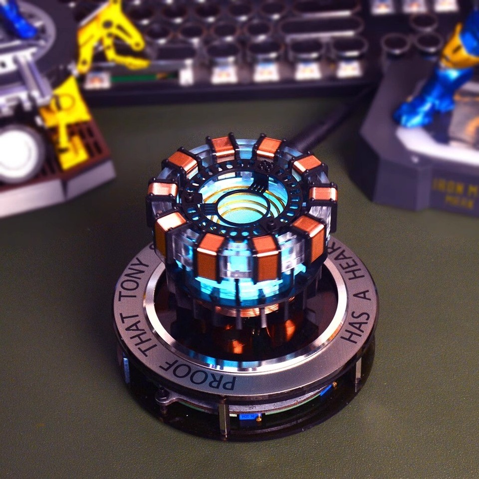 Marvel cartoon Tony Stark Arc Reactor MK1/2 LED Model Magnetic ...