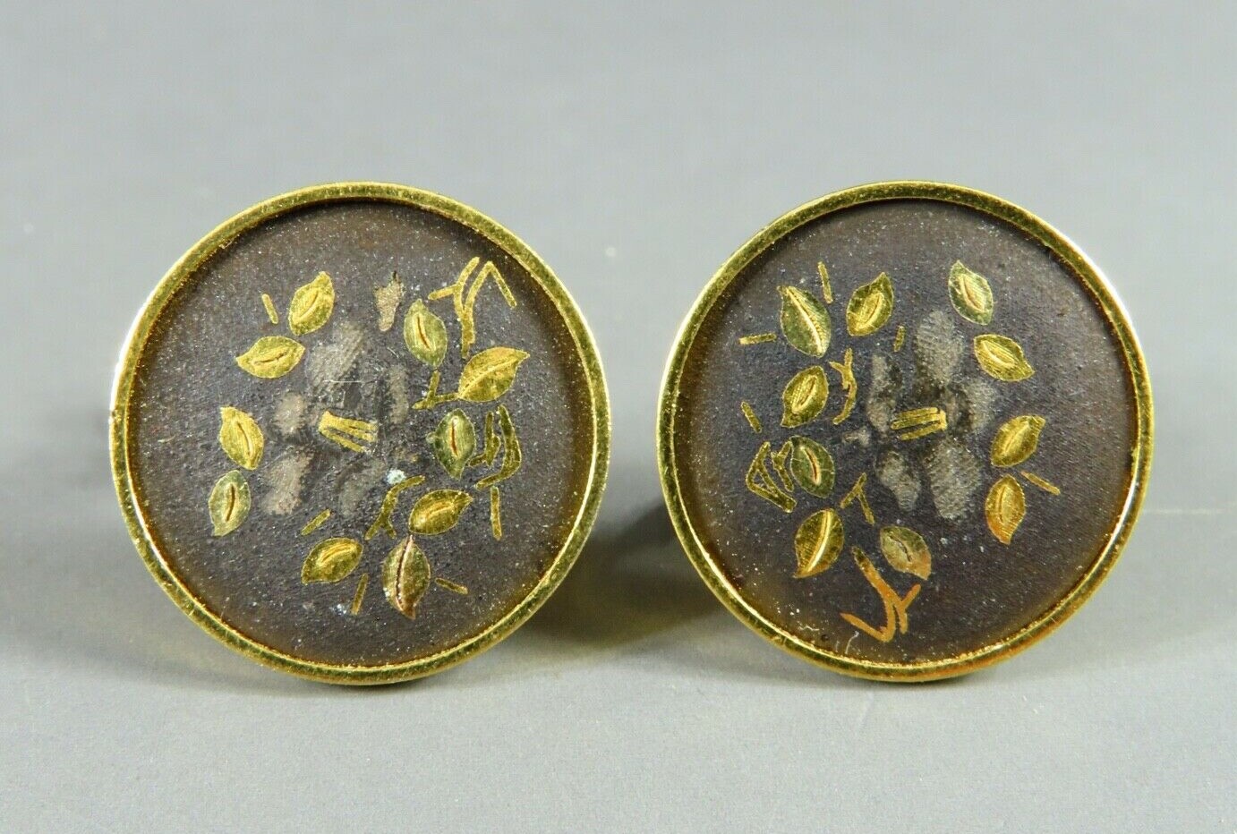 Vintage AMITA JAPANESE SHAKUDO Black & Gold ETCHED FL… - Gem