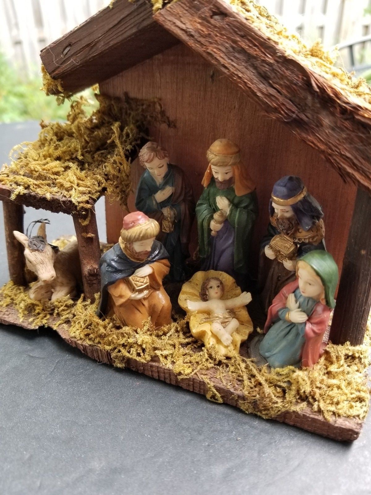 Enesco Christmas 2002 Nativity Manger Wood | eBay