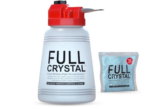 Full Crystal Window Cleaning Kit 4oz Glass Cleaner and Bottle with 27ft ...