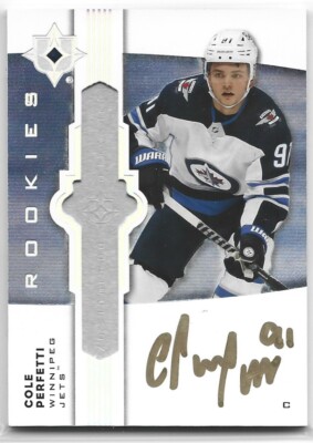 21-22 Ultimate Collection Cole Perfetti Ultimate Emblems Rookie ...