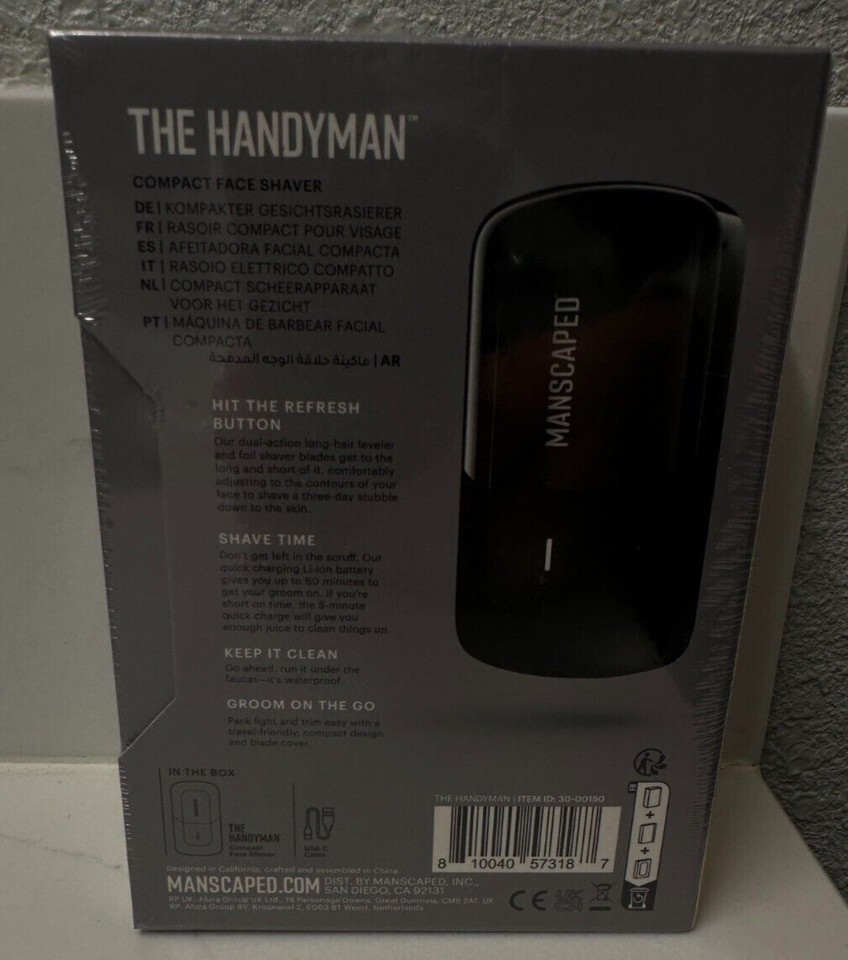 Manscaped The Handyman Compact Face Shaver Portable Mens Travel Black ...