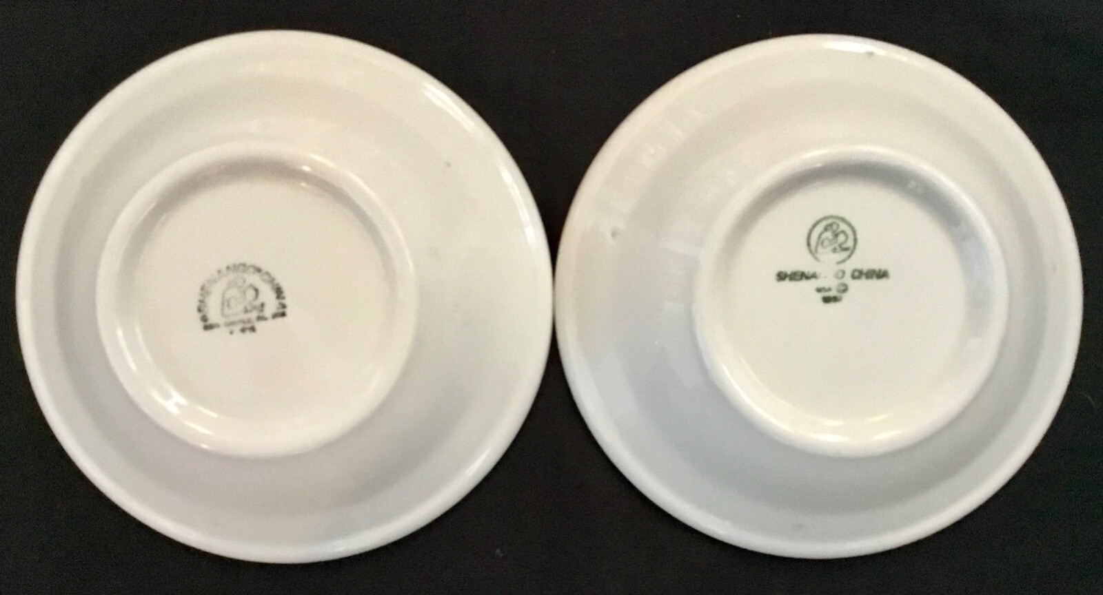 VTG SHENANGO CHINA RESTAURANT WARE 6-5" BERRY BOWLS WHITE, BLACK RINGS ...