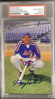 Gary Carter Signed Postcard Autograph 1986 NY Mets Baseball HOF WSC MLB ...