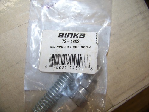 Binks 3/8 NPS SS Hose Connector 72-1802 New | eBay