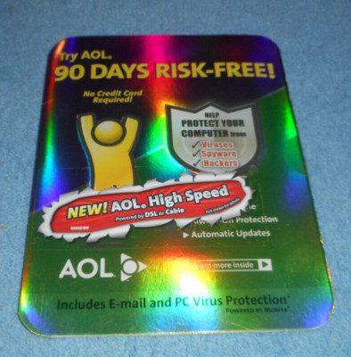 New Sealed Vintage AOL High Speed Internet 90 Days Risk Free + 50 Free ...