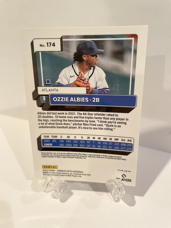 2022 Optic Donruss Baseball Ozzie Albies /7 SSP Atlanta Braves | eBay
