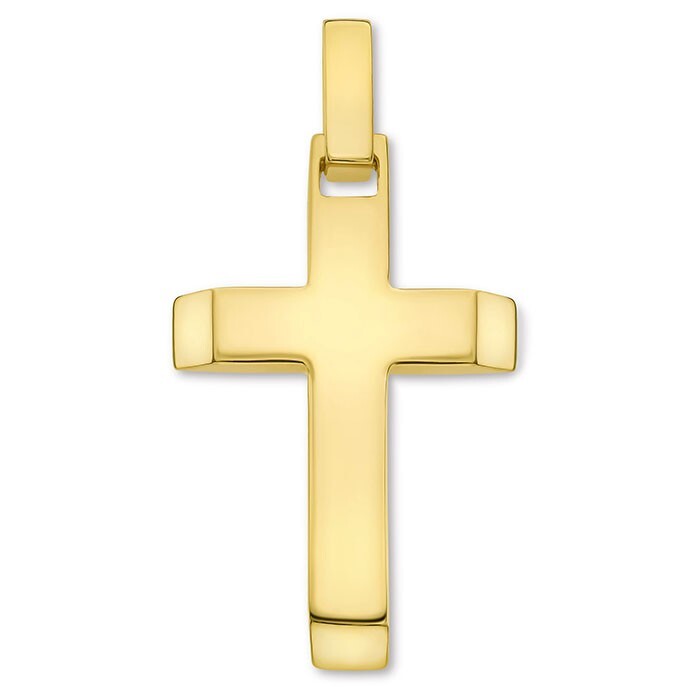 18k Gold Bevel-edged Cross Pendant For Men - Made in USA | eBay