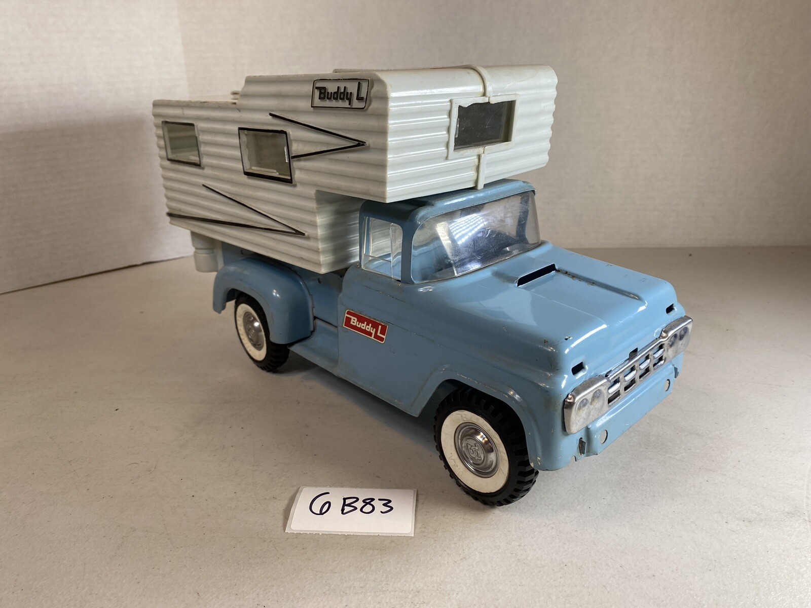Buddy L USA toy car blue caravan camper pickup truck 6B83 | eBay