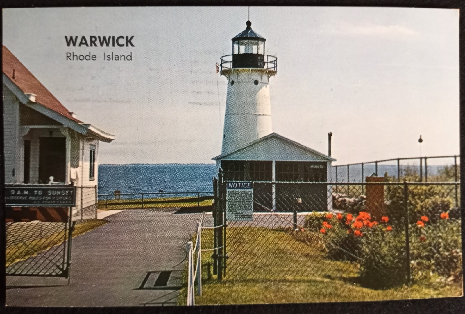 Warwick Neck Lighthouse Narragansett Bay Rhode Island RI c1960s ...
