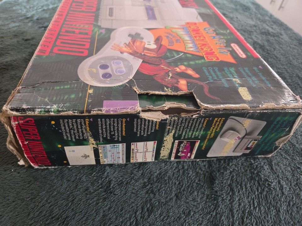 Super Nintendo console & Box Donkey Kong Country Set Bundle 2 Tested ...