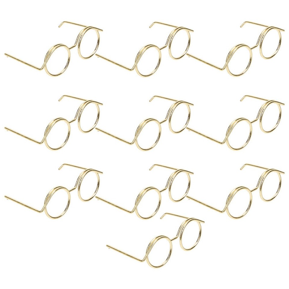 20 Pcs Mini Doll Eyeglasses Frame Metal Wire Rim Glasses for Dress Up ...