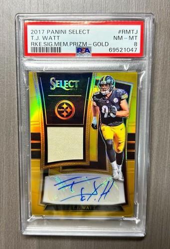 2017 Panini Select TJ Watt Gold RPA # 05/10 - Rookie Patch Auto - PSA 8 ...
