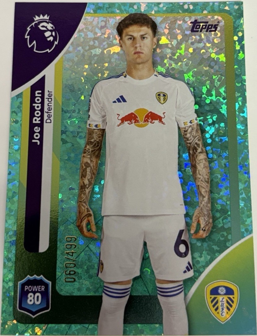 2025-26 Topps Premier League - Joe Rodon, Joe Rodon #327 Aqua Sparkle ...