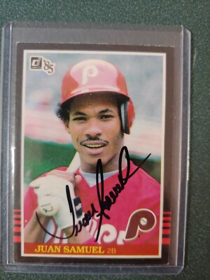 1985 Donruss Juan Samuel Autographed Card - Phillies - COA | eBay