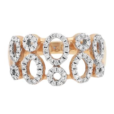 0.52Cttw Round Diamond Circular Fancy Band Ring 14K Yellow Gold Size 7. ...