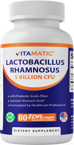 Vitamatic Lactobacillus Rhamnosus 5 Billion per DR Capsule (10 Billion ...