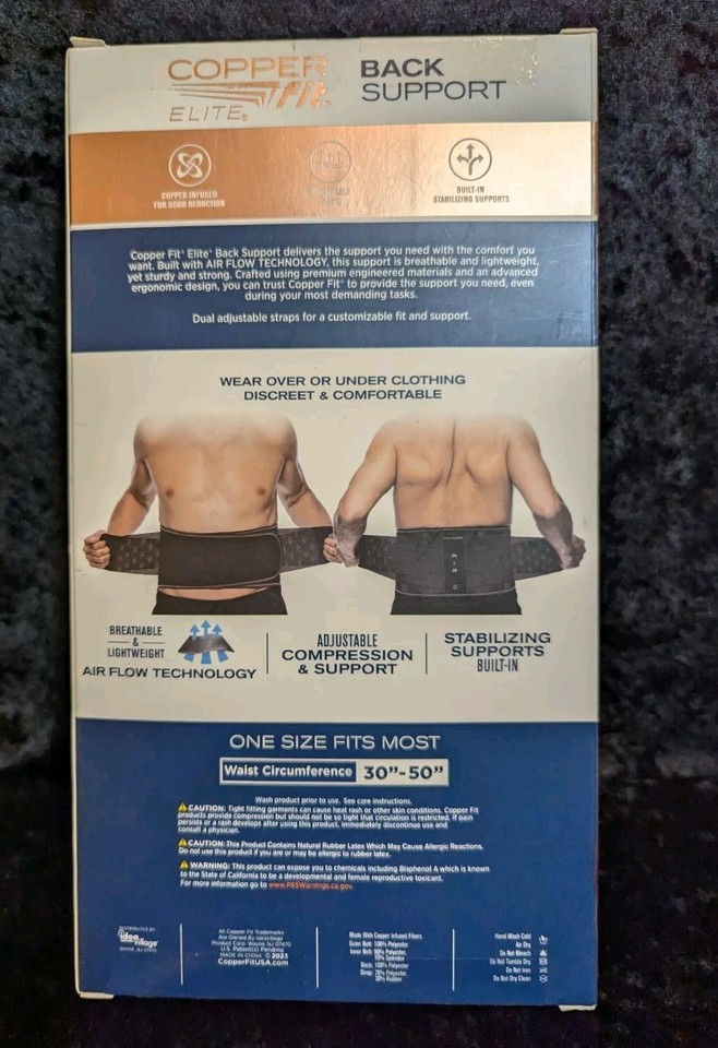 Copper Fit Elite Air Back Support Brace with Airflow Technology ...