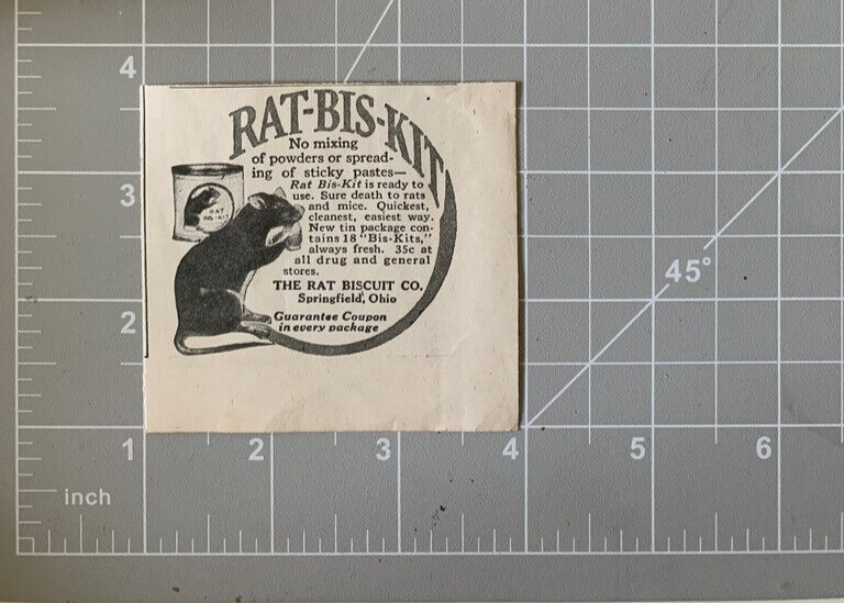 Rat Biscuit Print Ad Vintage Pest Control Advertising Springfield OH ...