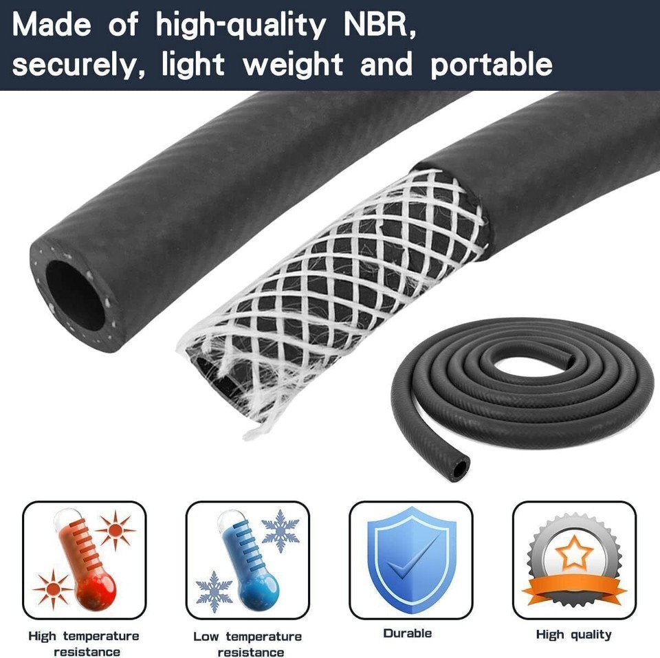 Nitrile Rubber (NBR) EFI Fuel Injection Line Hose Flexible braided Gas ...