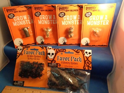 HALLOWEEN - GROW A MONSTER (4) + (2) FAVOR PACK SPIDERS * LOOK * | eBay
