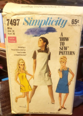 Simplicity Pattern 7497 Sun Dress Jumper Button Front Shirt Miss 1 CUT ...