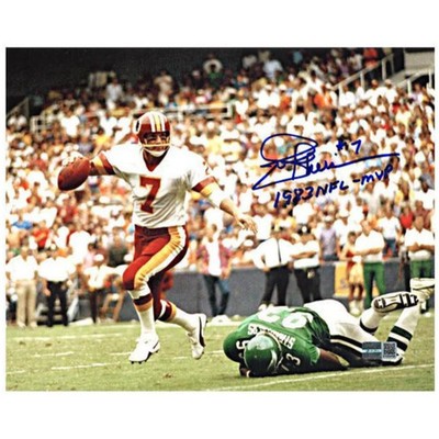 Joe Theismann Autographed Redskins 8x10 Photo Inscribed "1983 NFL MVP ...