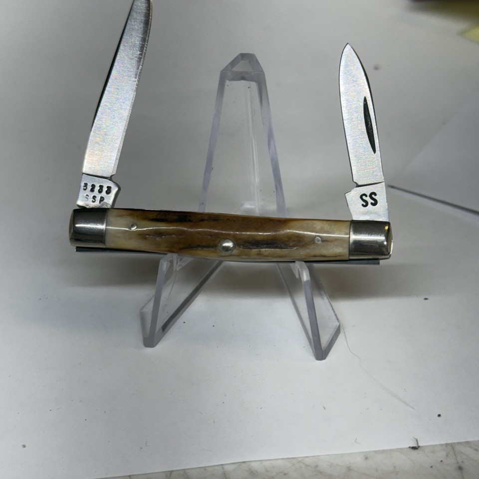 1977 CASE XX USA 5233 SSP Genuine Stag Blue Scroll Pen Knife | eBay