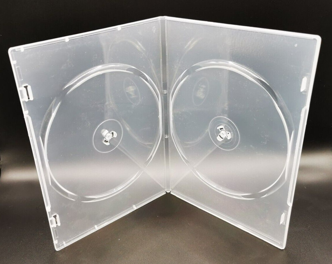 PREMIUM Double DVD Case - Holds 2 Discs - Black Clear Colour Blu Ray ...