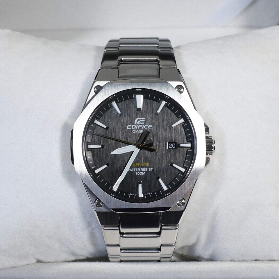 Casio Edifice Men's Black Dial Stainless Steel Sports Watch EFR-S108D ...