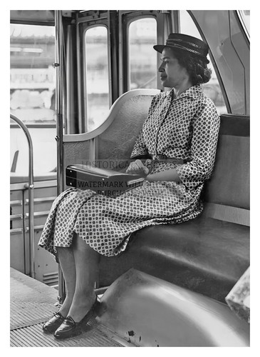 ROSA PARKS SITTING ON THE BUS CIVIL RIGHTS ACTIVIST 5X7 B&W PHOTO | eBay