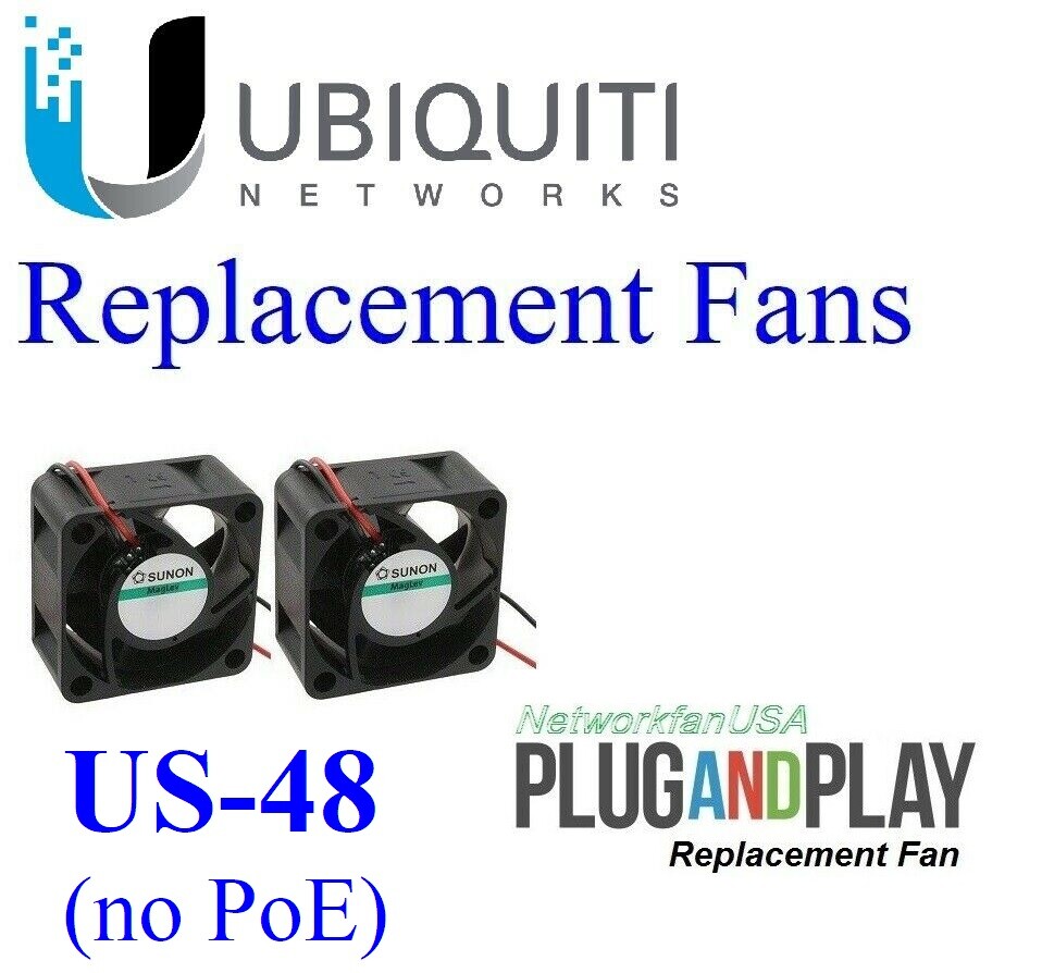Pack of 2x new quiet version replacement fans for UniFi Switch US-48 ...