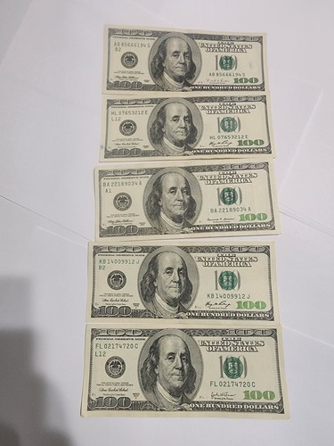 $500 CASH 5 1 Hundred Dollar Bills Old Series 1999, 2003, 2006 Read ...