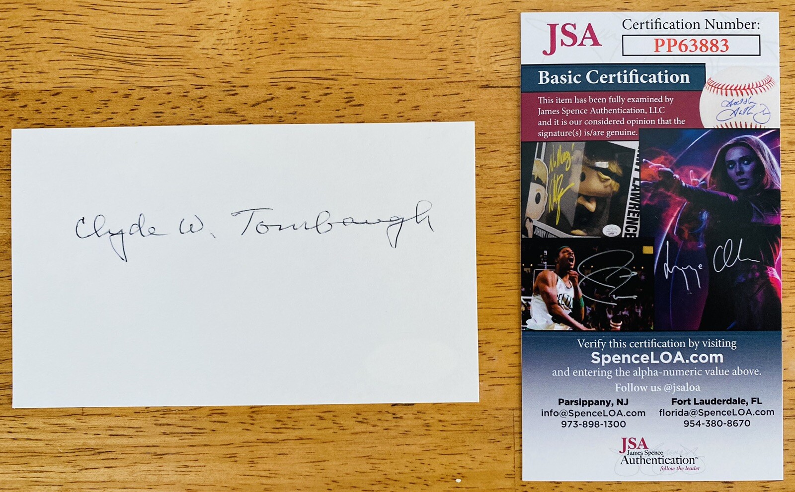 Clyde Tombaugh Signed Autographed 3x5 Card JSA Certified Discovered ...