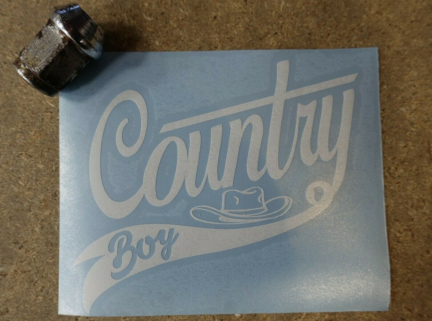 COUNTRY BOY Decal Sticker Car Tractor Farm Agri Spec Keep Her WHITE ...