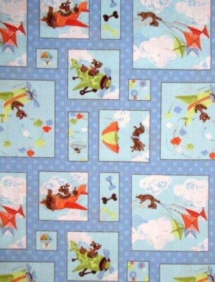 Zig Flying Ace Dog Patchwork Fabric by World of Susybee, Nursery, BTY ...