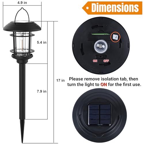 6 Pack Dual Use Solar Path Lights Outdoor, Hanging Lantern Solar Garden ...