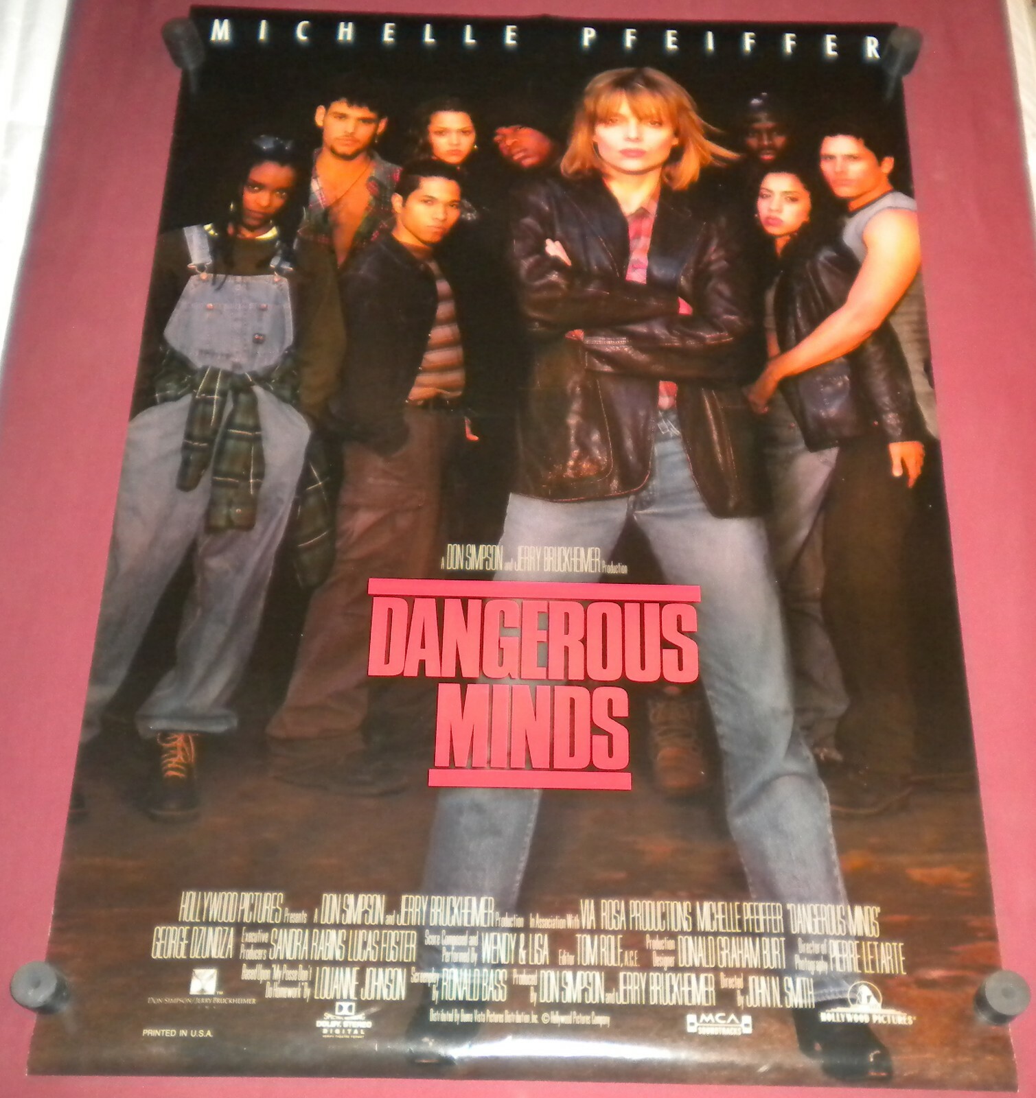Dangerous Minds Movie Poster 27x40 D/S Michelle Pfeiffer George Dzundza ...