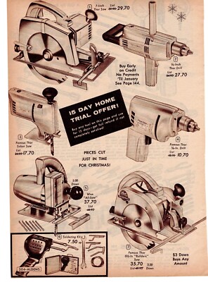 VINTAGE 1959 THOR TOOLS SAWS DRILL SOLDERING KIT CATALOG AD PHOTO PRINT ...