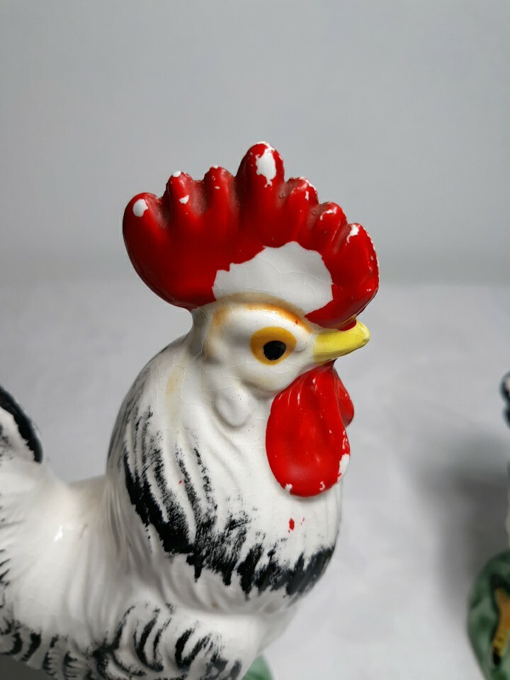 Vintage Lefton Hand painted Rooster and Hen Made In Japan Original ...