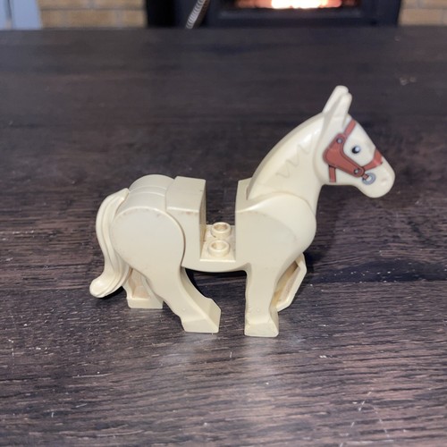 LEGO Tan Horse Minifigure w/ Movable Legs Brown Bridle Castle Western ...