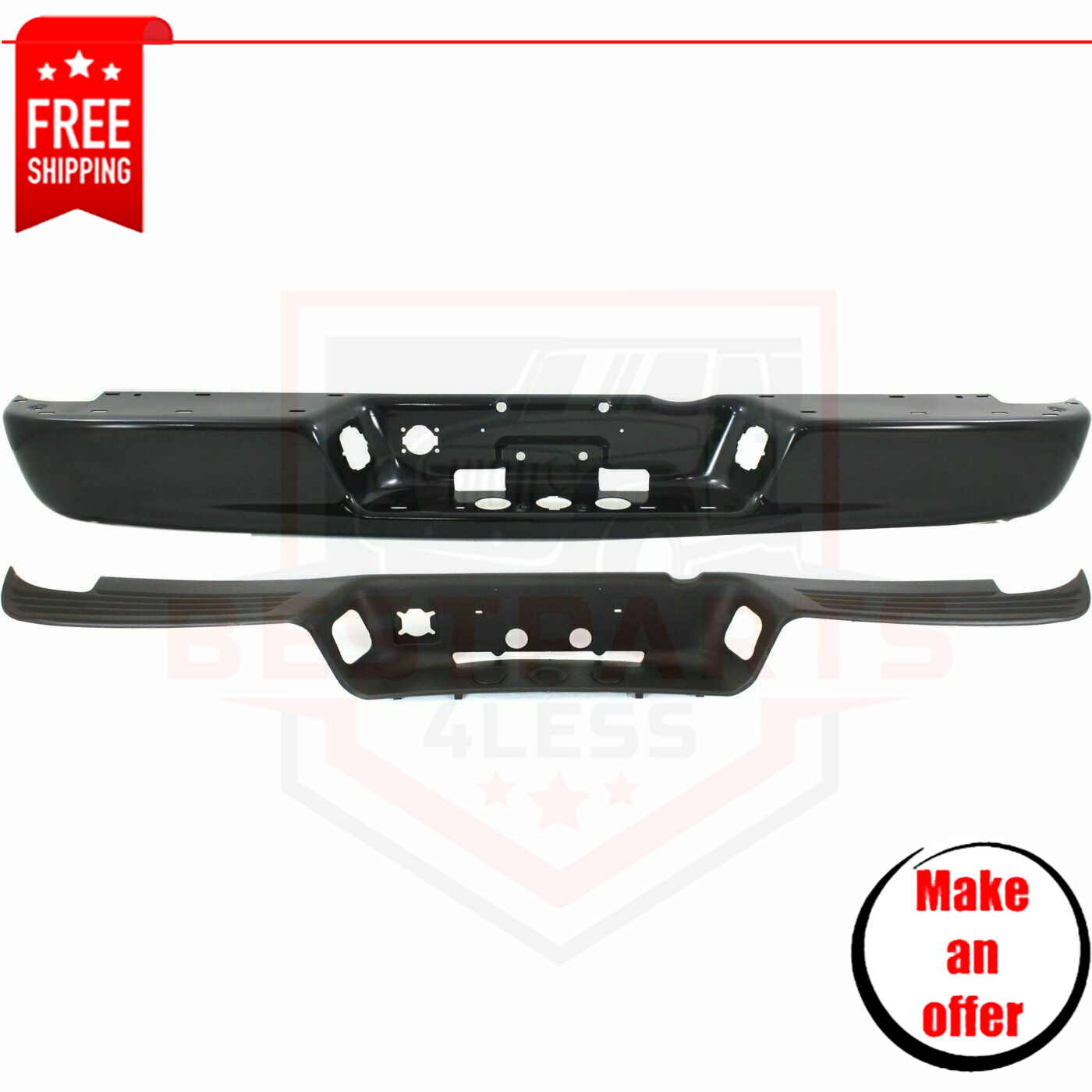 Rear Step Bumper Kit w/Step Pad for 2002-2009 Dodge Ram 1500/2500/3500 ...