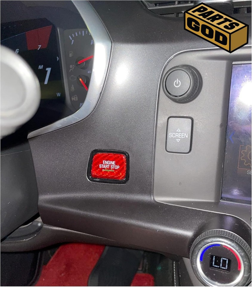 Corvette C7 Real Carbon Fiber Push to Start Button Cover fits 2014-2019 ...