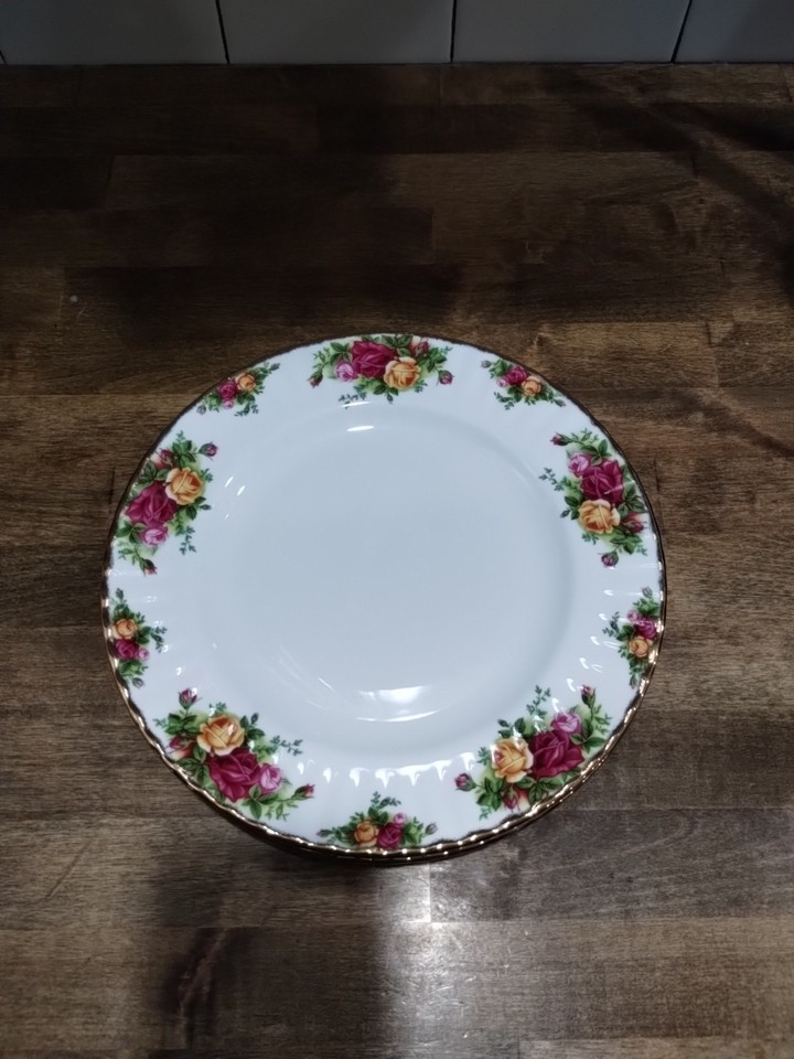 Set Of 4 Royal Albert 1962 Old Country Roses Dinner Plates Bone China ...