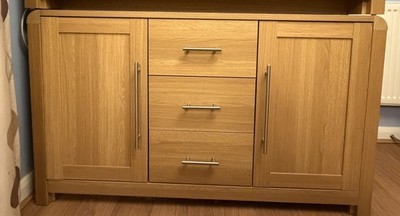 Hygena Strand Oak Effect 2 Door 3 Drawer Sideboard | eBay UK