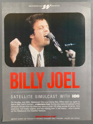 BILLY JOEL 1983 POSTER ADVERT CONCERT HBO TV LIVE FROM LONG ISLAND ...