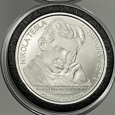 Nikola Tesla Wardenclyffe Tower Rare Coin 1 Troy Oz .999 Fine Silver ...