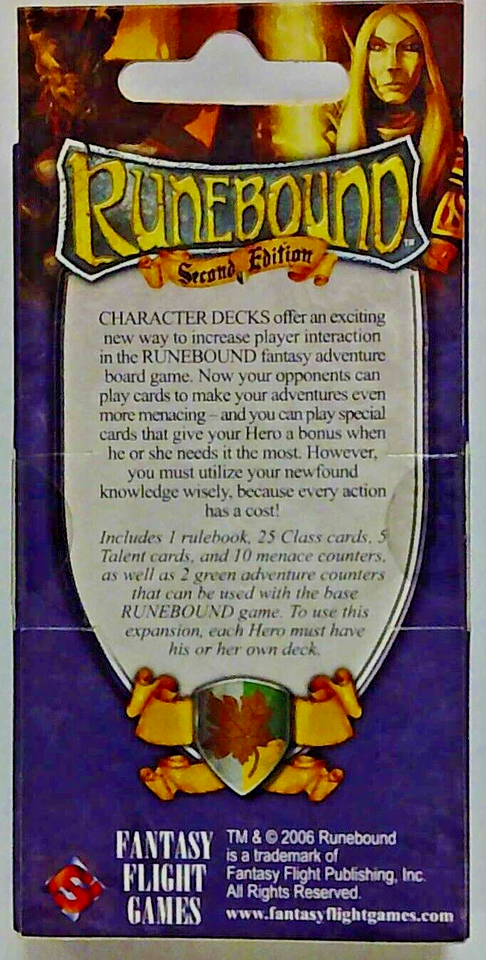 RUNEBOUND BOARD GAME 2nd Ed: WILDLANDER CHARACTER DECK FFGVA24 | eBay