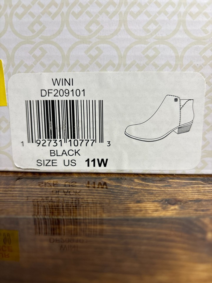 Daisy Fuentes Wini Ankle Boots Womens Size 11W Black Suede Block Heel ...